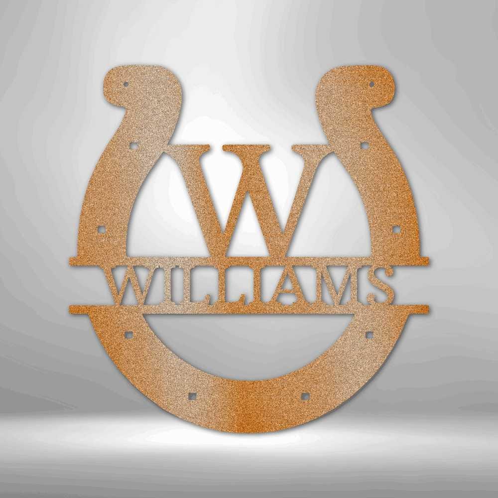 Custom Horseshoe Monogram - Steel Sign - Etsy