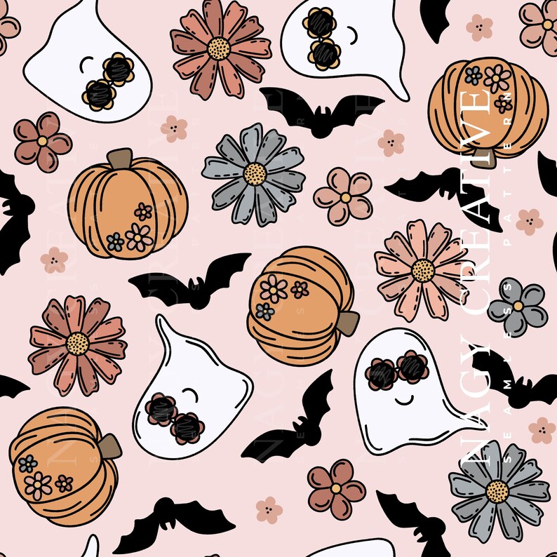 Halloween Seamless Repeating Pattern Ghost Pattern Spooky - Etsy
