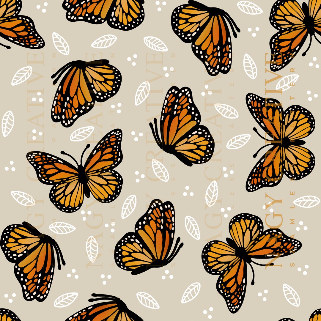 Butterfly Seamless Repeating Pattern Monarch Pattern - Etsy