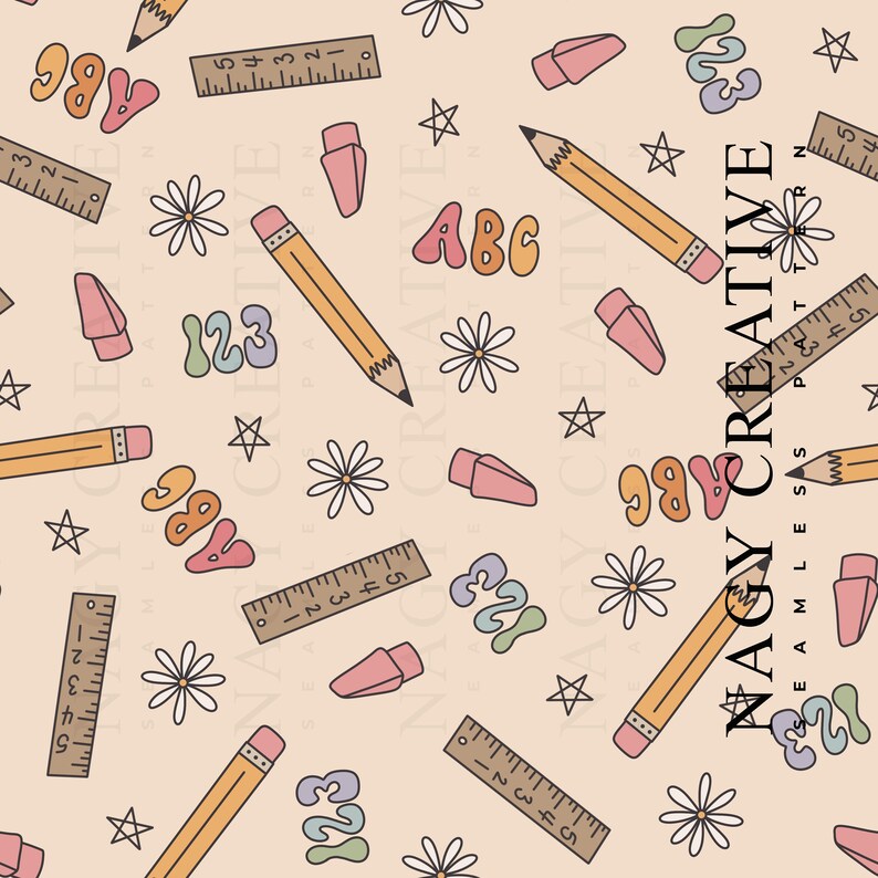 School Seamless Repeating Pattern Seamless File ABC - Etsy