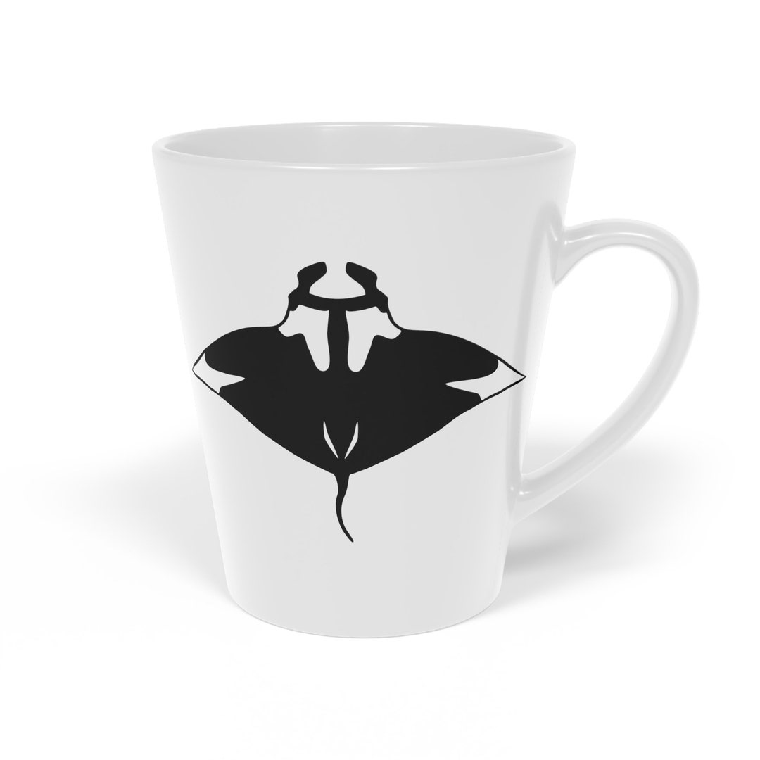 Summer Gift Beach Mug, Ocean Inspired Style Manta Ray Print Vacation ...