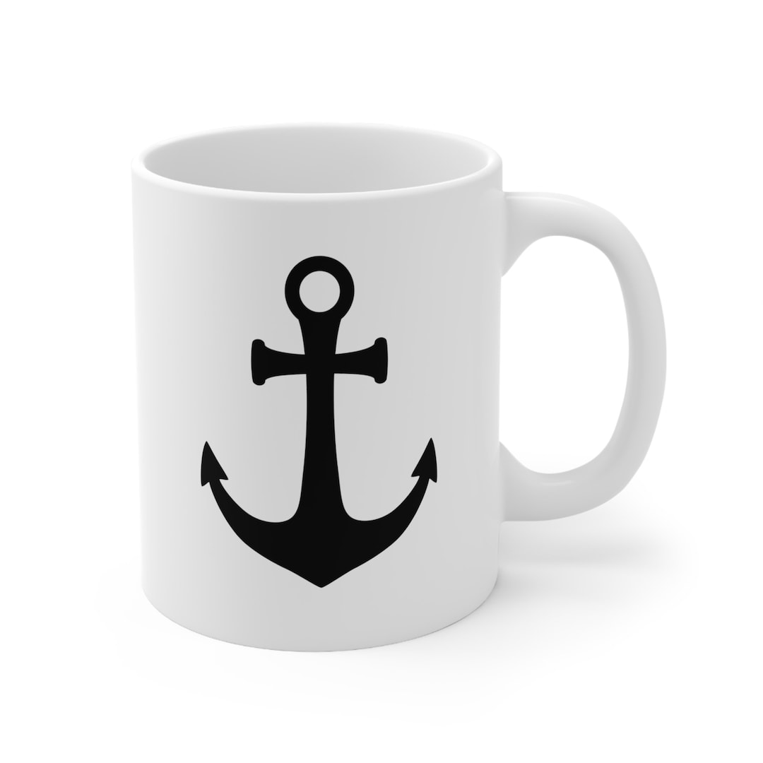 Nautical Anchor Mug Boat Captain Gift for Sailor, Beach and Lighthouse ...