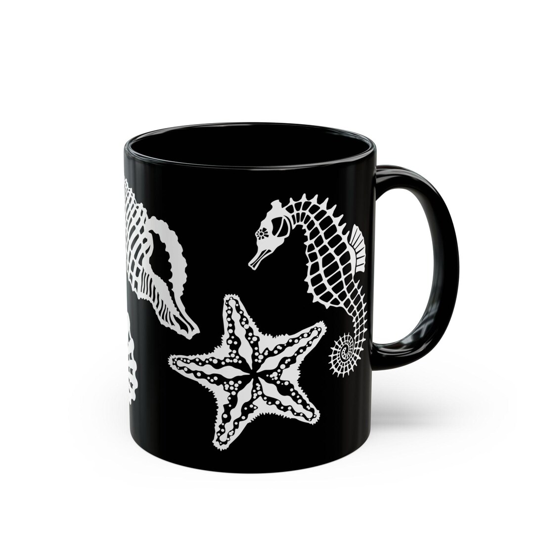 Seashell Beach Mug, Coastal Coffee Cup for Beach Lover & Beachcomber ...