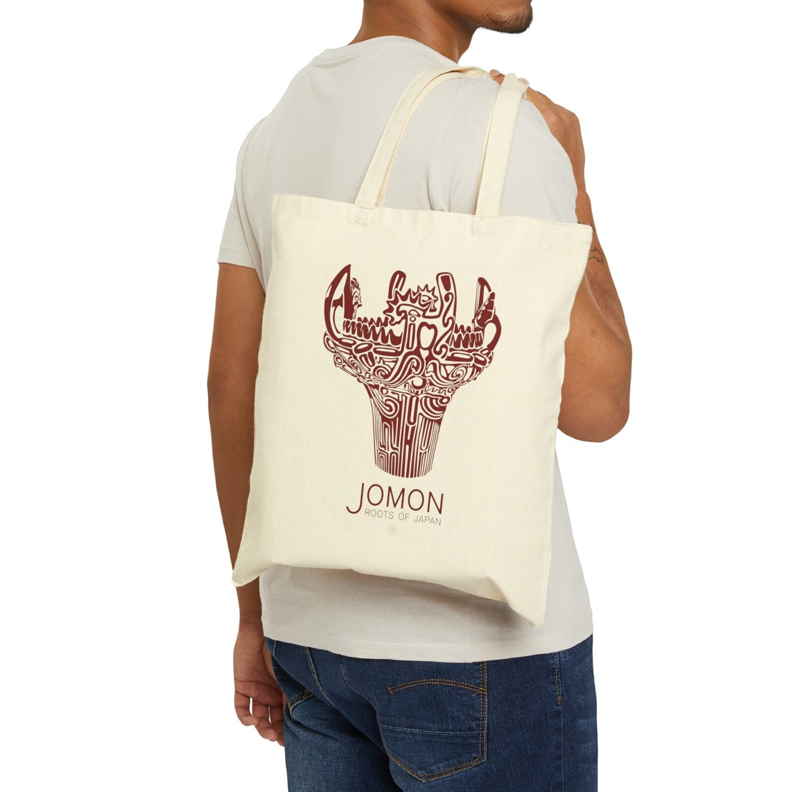 Jomon Japanese Tote Bag, Ancient Japan Jomon Period Folk Art Jomon Doki ...