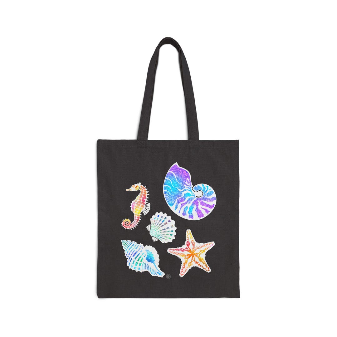 Seashell Beach Bag, Coastal Canvas Tote Bag for Beach Lover ...