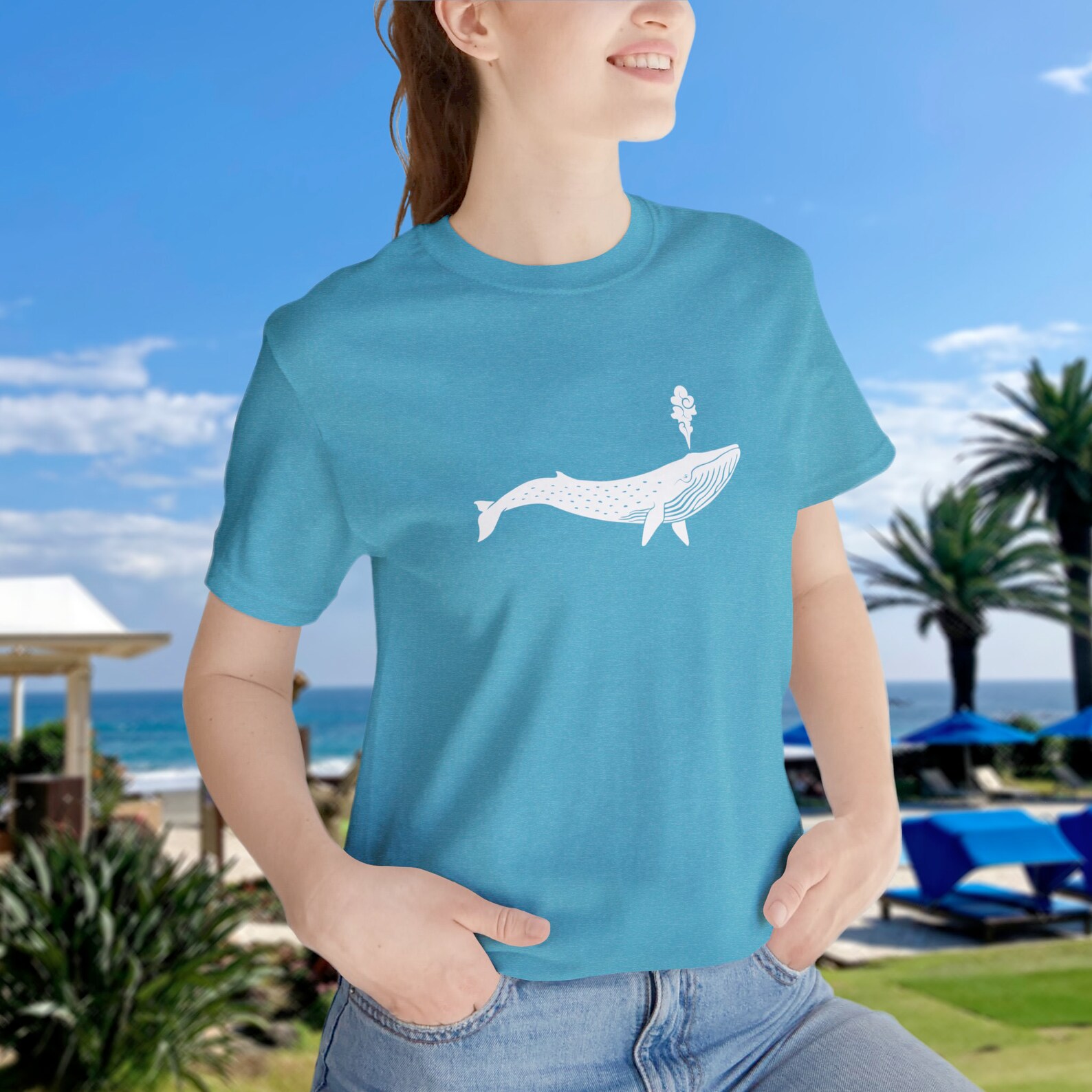 Whale Art Print Shirt, Marine Mammal T-shirt, Sea Life Ocean Animal ...