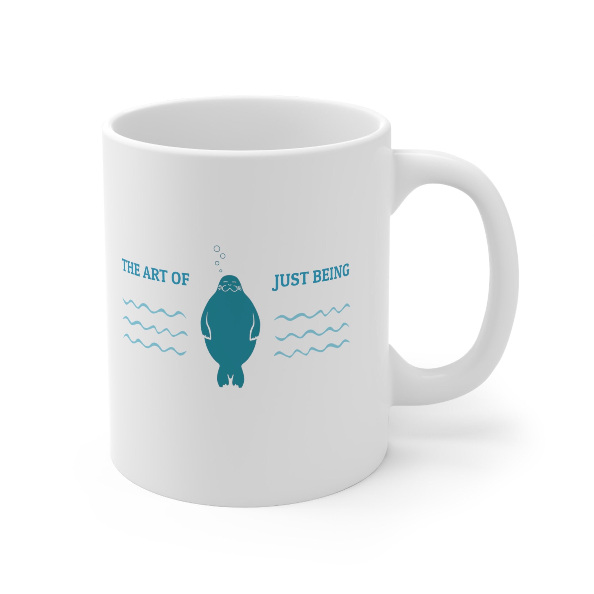 Funny Quote Meme Mug, Good Vibes Office Gift, Sarcastic Cute Seal, Cool ...