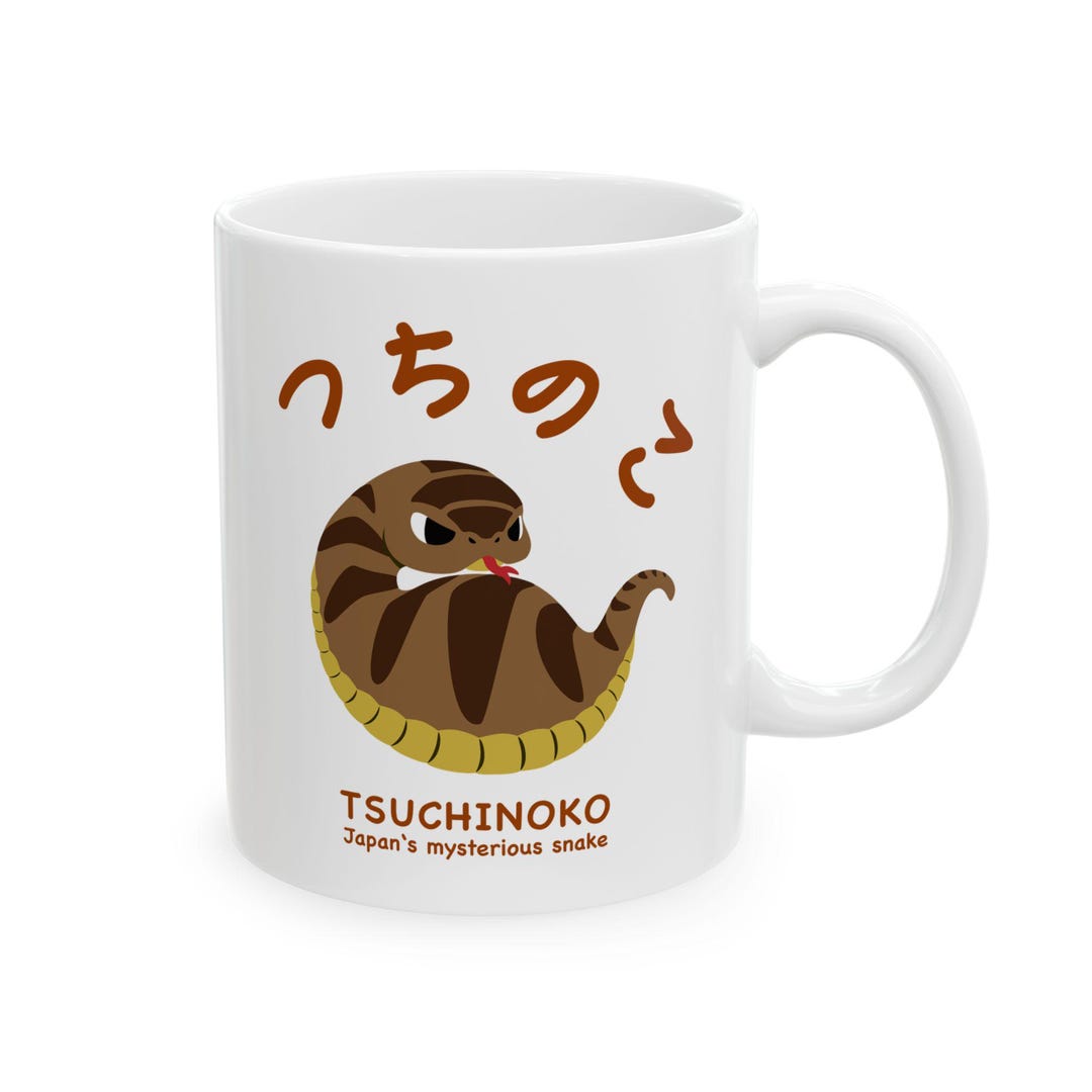 Tsuchinoko Cryptid Snake Mug, Japanese Yokai Coffee Cup, Mythical Creature, Cute Monsters ...