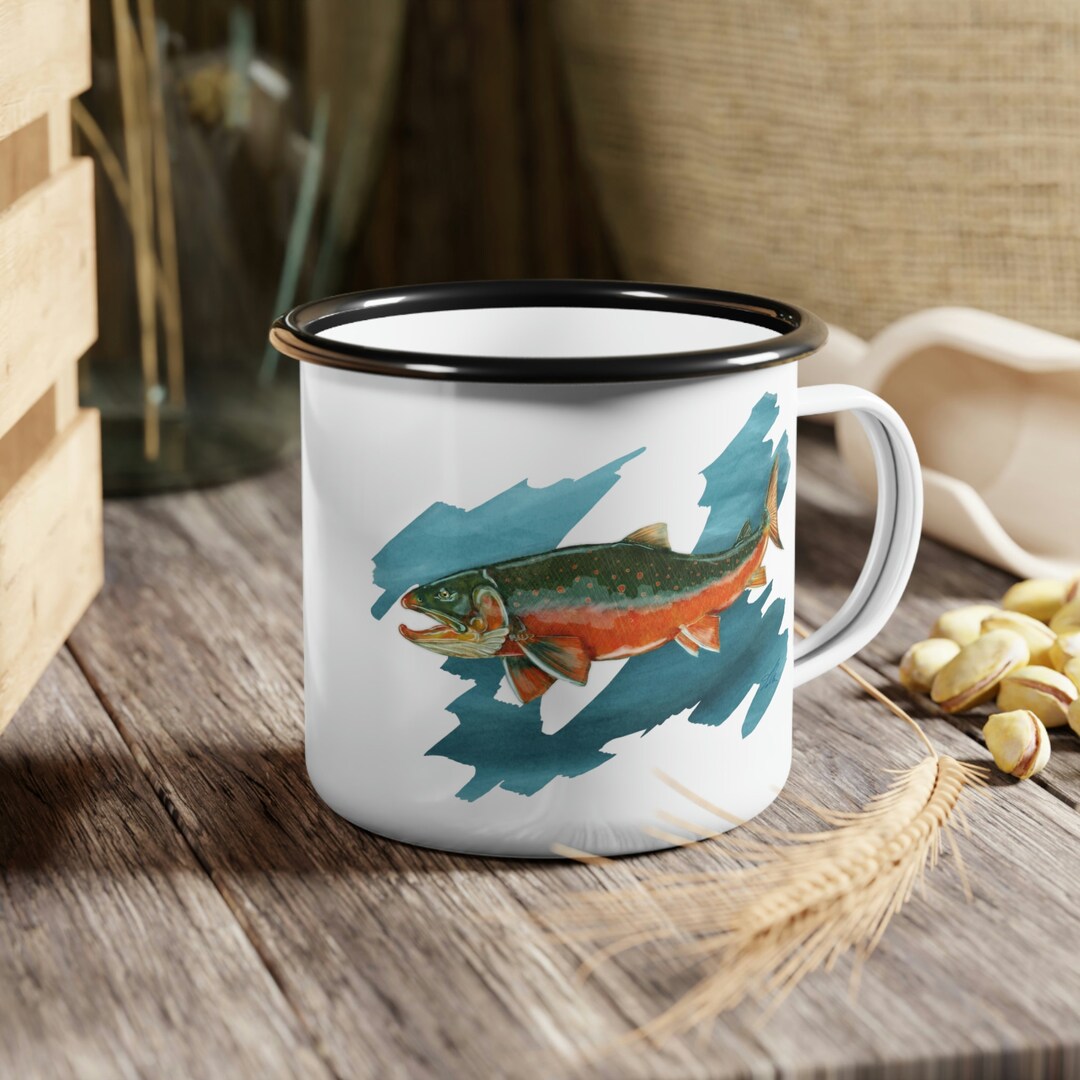 Fishing Gifts Enamel Camp Mug for Fisherman and Fish Lover, Gift for ...