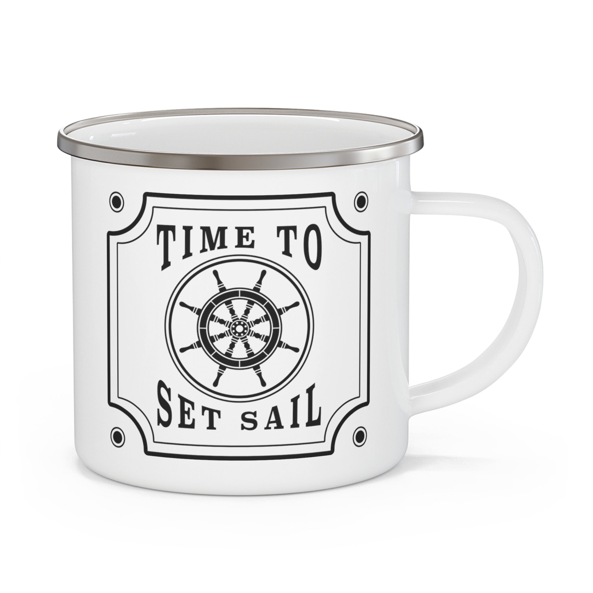 Nautical Ship Wheel Mug, Vintage Style Maritime Gifts for Captain ...