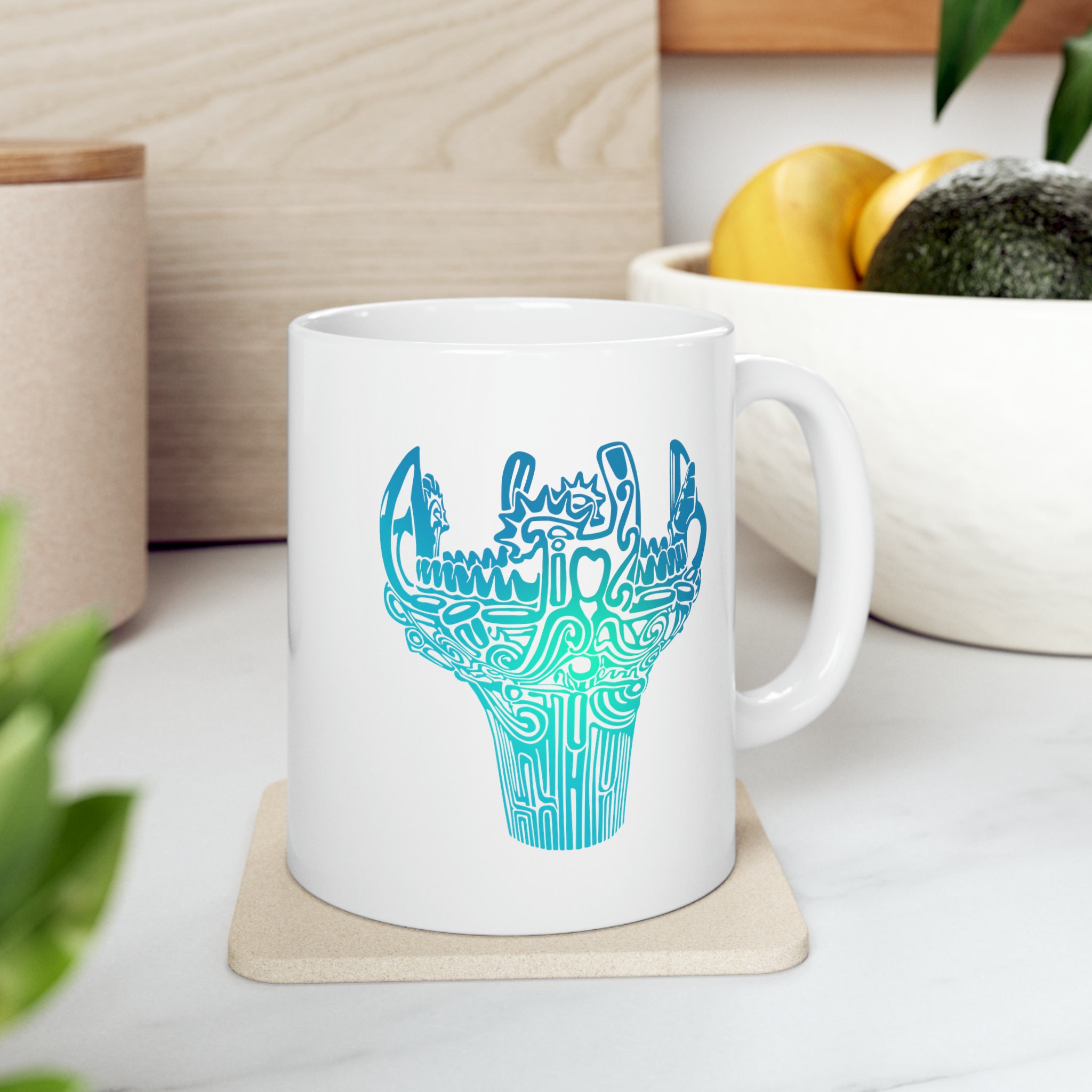 Jomon Japanese Coffee Mug, Jomon Period Folk Art Jomon Doki Print ...