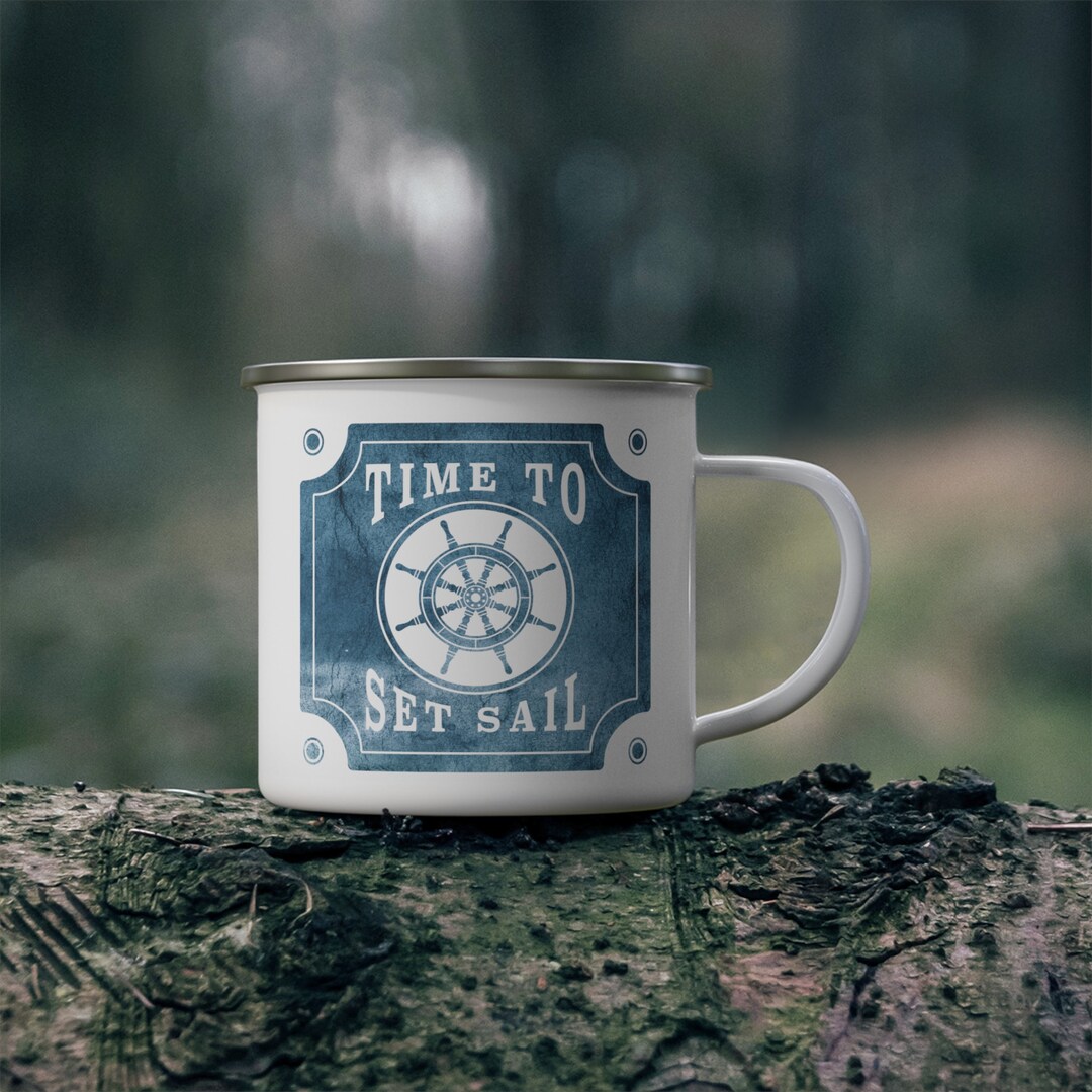 Nautical Ship Wheel Mug, Vintage Style Maritime Gifts for Captain ...