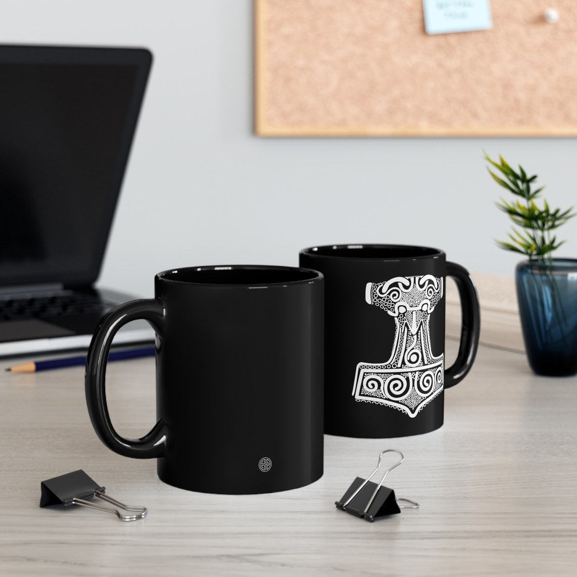 Mjolnir Viking Coffee Mug, Thor Hammer Mead Cup, Norse Mythology Nordic ...