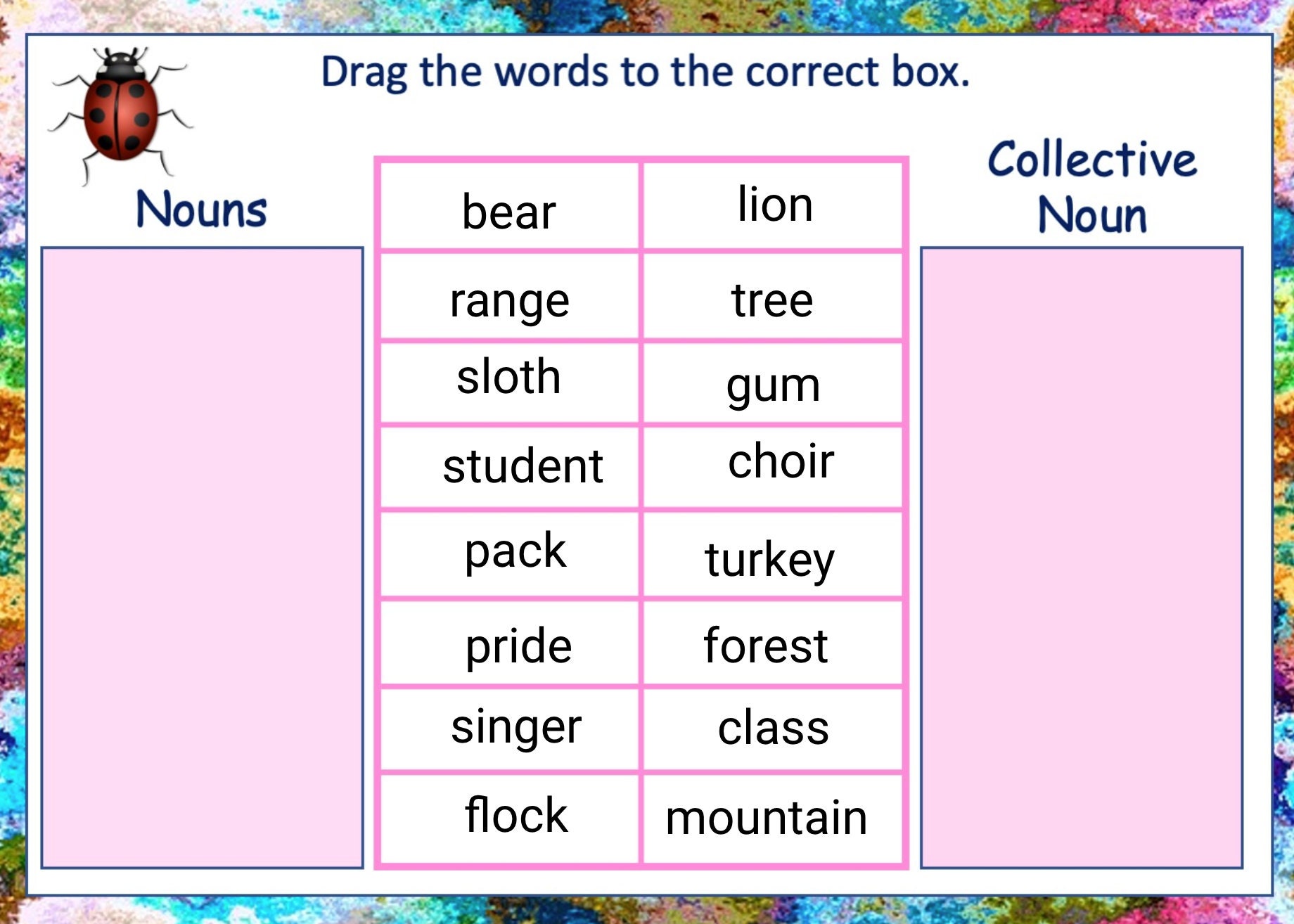 Noun, Verb Drag and Drop Sort Boom Cards - Etsy