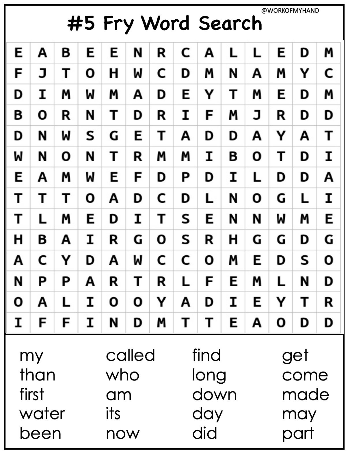 1000 Fry Words Word Search Puzles - Etsy