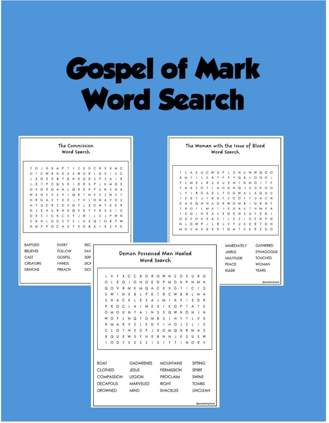 Gospel of Mark Word Search - Etsy