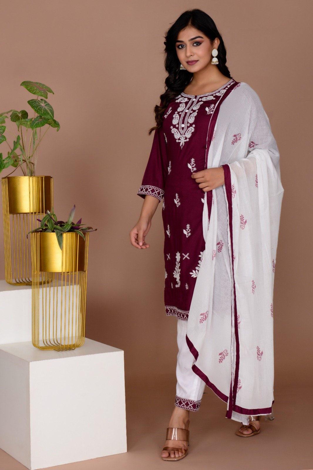 Plus Size Pakistani Style Kurti Embroidery With Pantplus Size - Etsy
