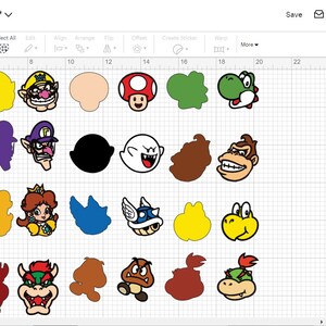 Super Mario Bros SVG Sticker Bundle, Super Mario Party, Instant ...