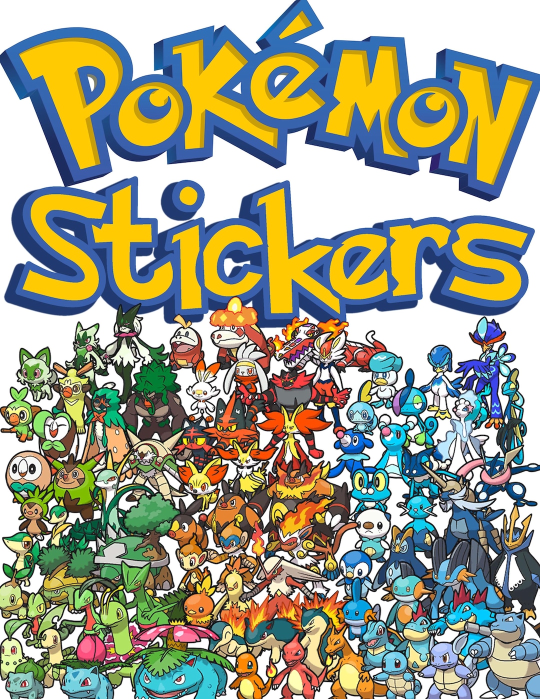Poekeymon Starter Stickers - All 9 Generations - Etsy