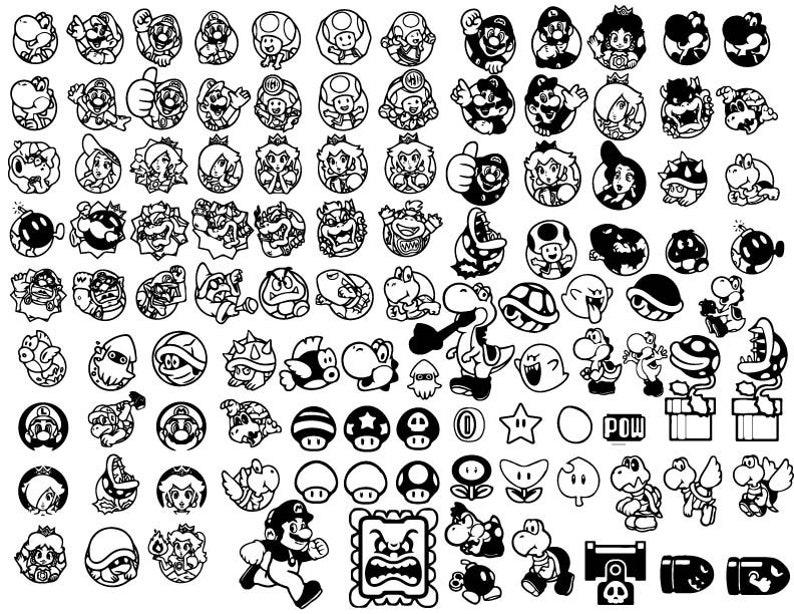 Paquete Super Mario Bros SVG paquete svg archivo de corte - Etsy México