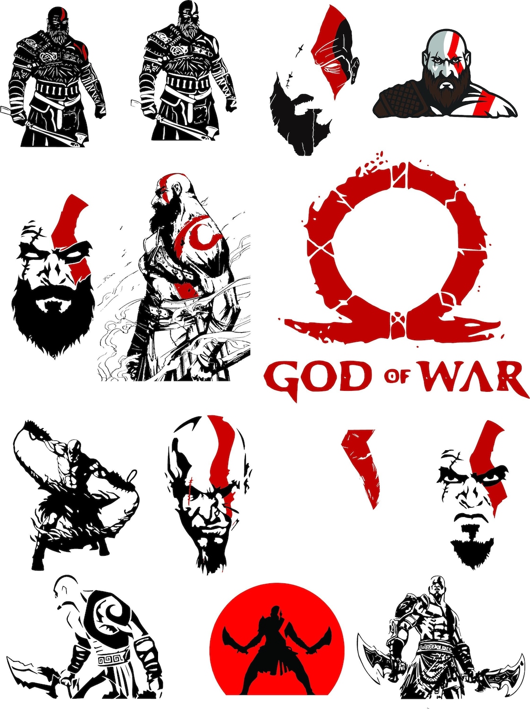 Kratos - God of War - GOW - Svg Png Pdf Jpg Eps Files - Cricut ...