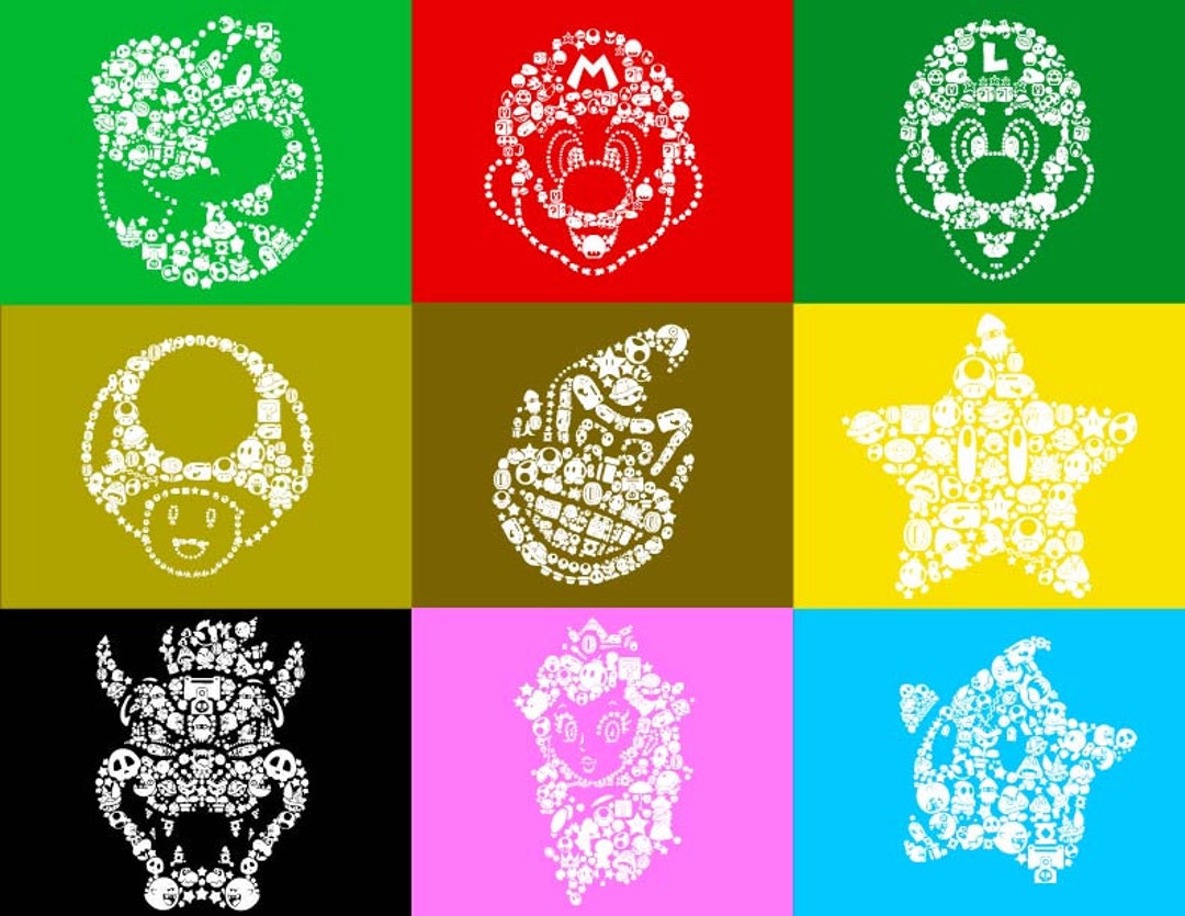 Super Mario Bros. Outline SVG: Cricut Ready Digital Files - Etsy