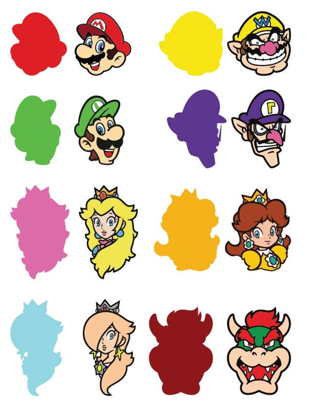 Super Mario Bros SVG Sticker Bundle, Super Mario Party, Instant ...