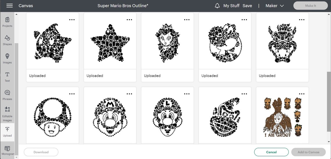 Toad Super Mario Bros SVG Outline: Cricut Digital File - Etsy