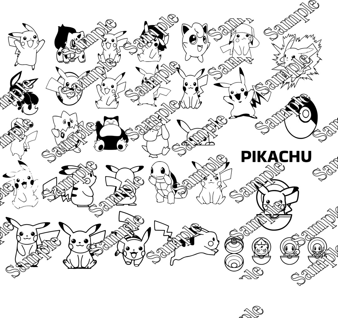 Pokechu Pikamon Svg - Pikachu Svg - Pokechu Svg - Svg Png Pdf Jpg ...