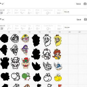Super Mario Bros SVG Sticker Bundle, Super Mario Party, Instant ...
