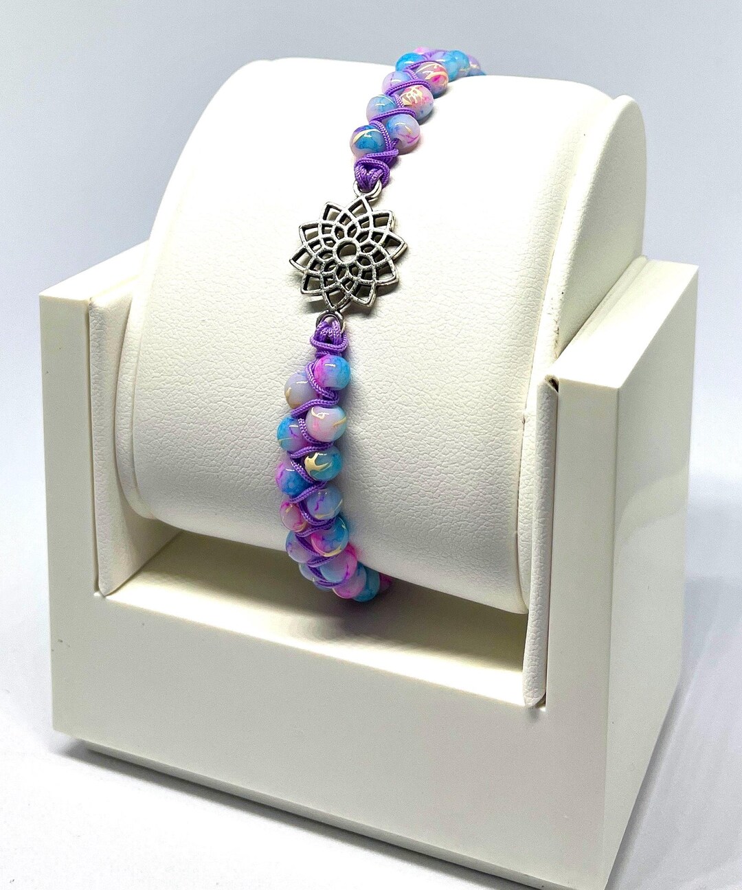 Lotus Flower Beaded Bracelet (one-off Production) - Etsy