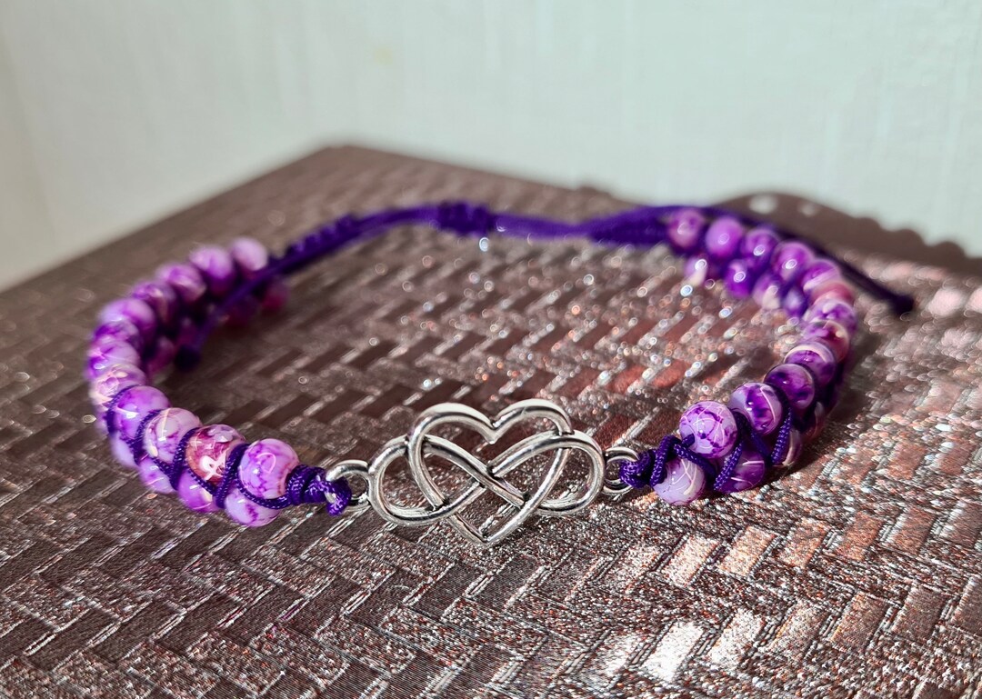 Infinity Heart Bracelet for Couples or Friends/violet Marble - Etsy