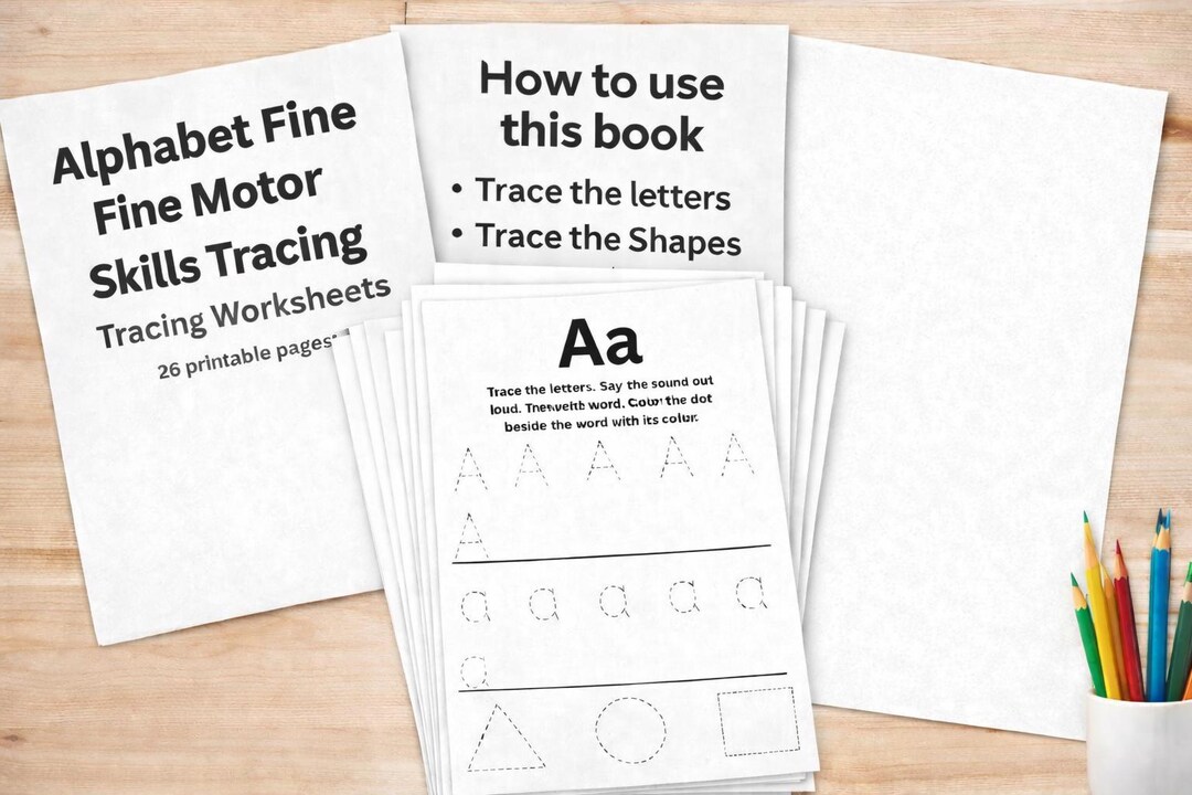 Alphabet Tracing Worksheets With Shapes | Fine Motor ABC Tracing ...
