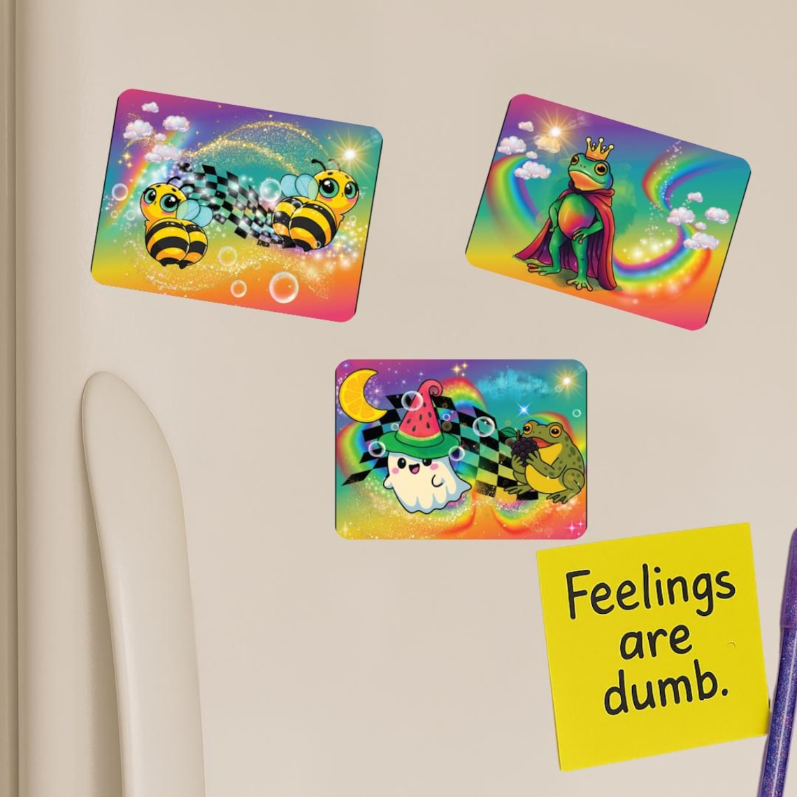 Retro Neon Animal Magnets – Funny Aesthetic Fridge Decor – Y2K Inspired ...