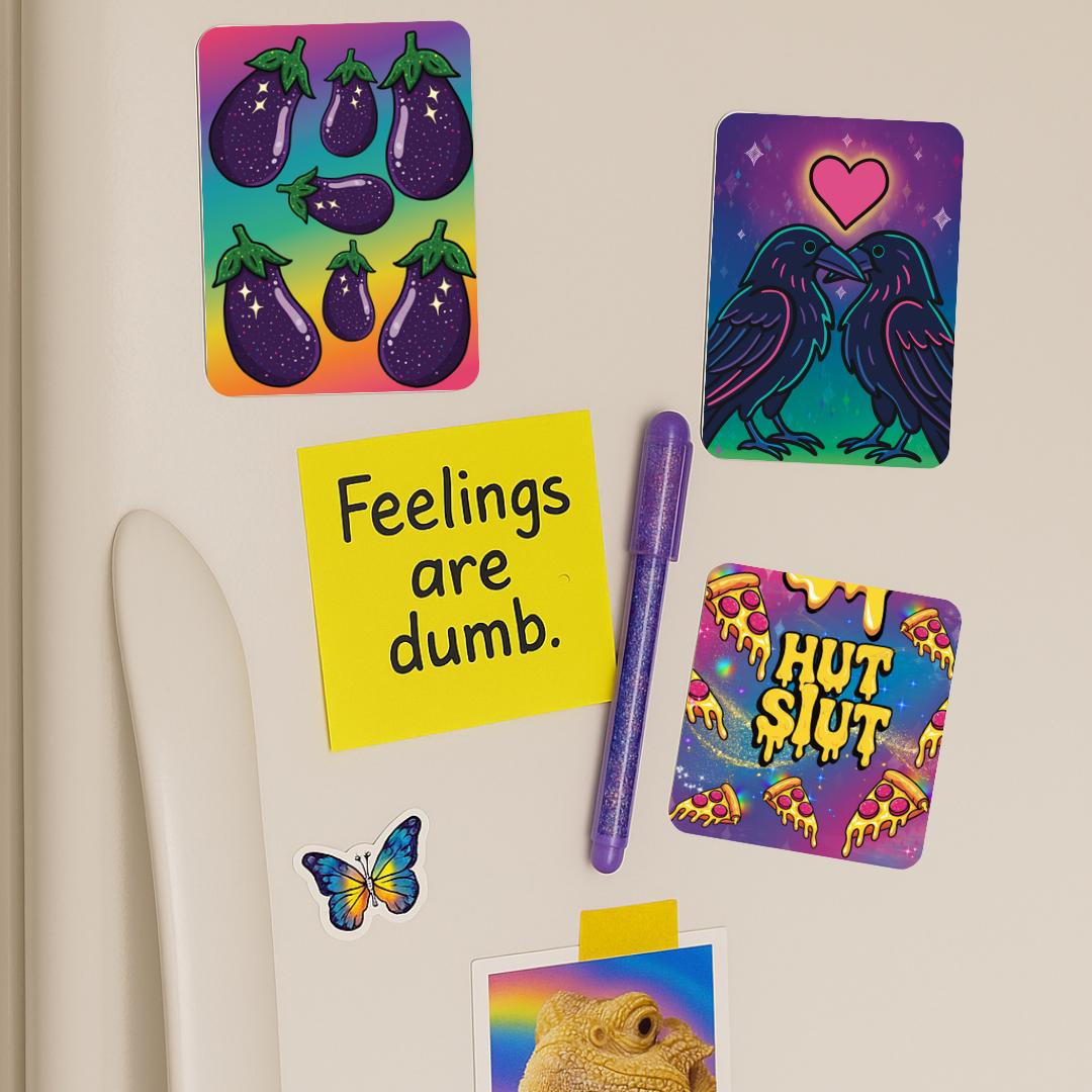 Retro Neon Animal Magnets – Funny Aesthetic Fridge Decor – Y2K Inspired ...
