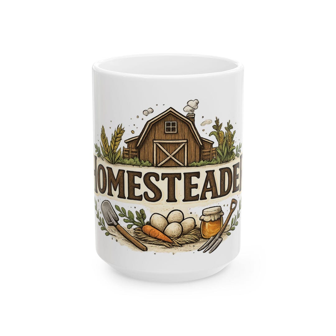 Homesteader Rustic Vintage Farming Mug 15oz | Farmhouse Coffee Cup Farm ...