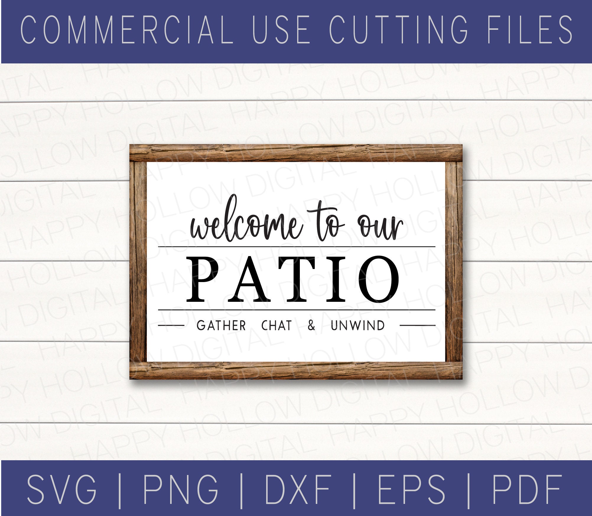 Welcome Patio Sign SVG: Outdoor Decor (digital Download) - Etsy