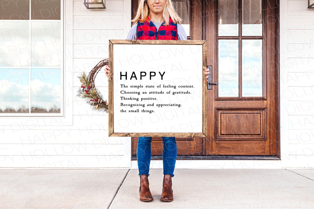 Happy SVG Happy Definition SVG Farmhouse Decor Rustic Wall Decor Throw ...