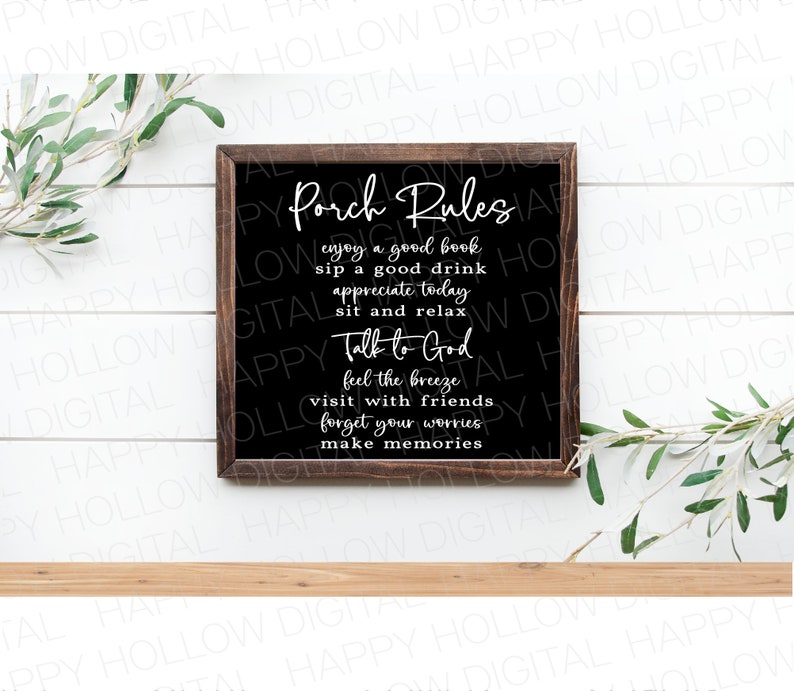Porch Sign SVG Porch Decor Outdoor Sign Rules Sign SVG - Etsy