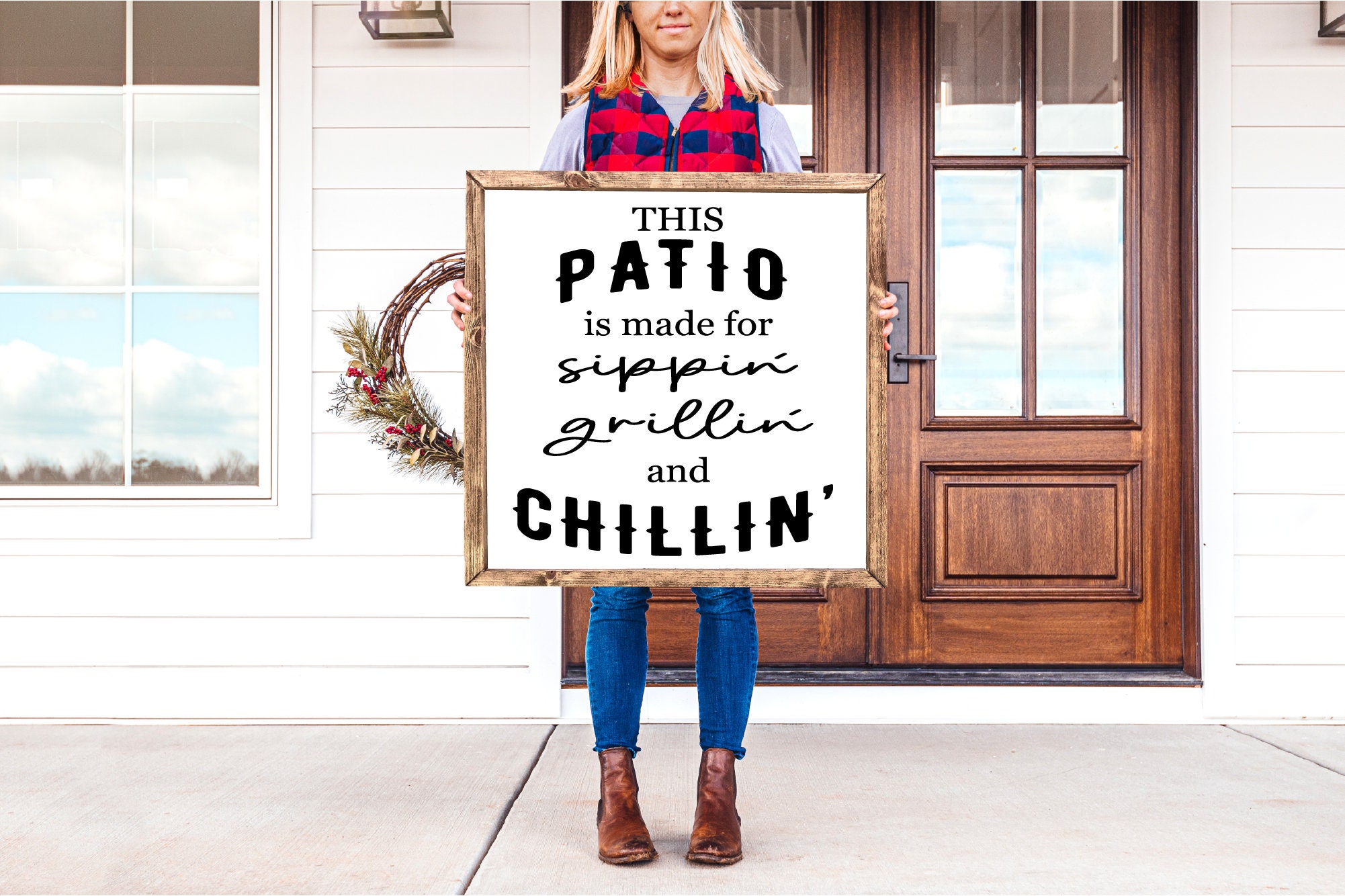 Patio Sign SVG Patio Sign Outdoor Decor SVG File Outdoor Pillow Outdoor ...