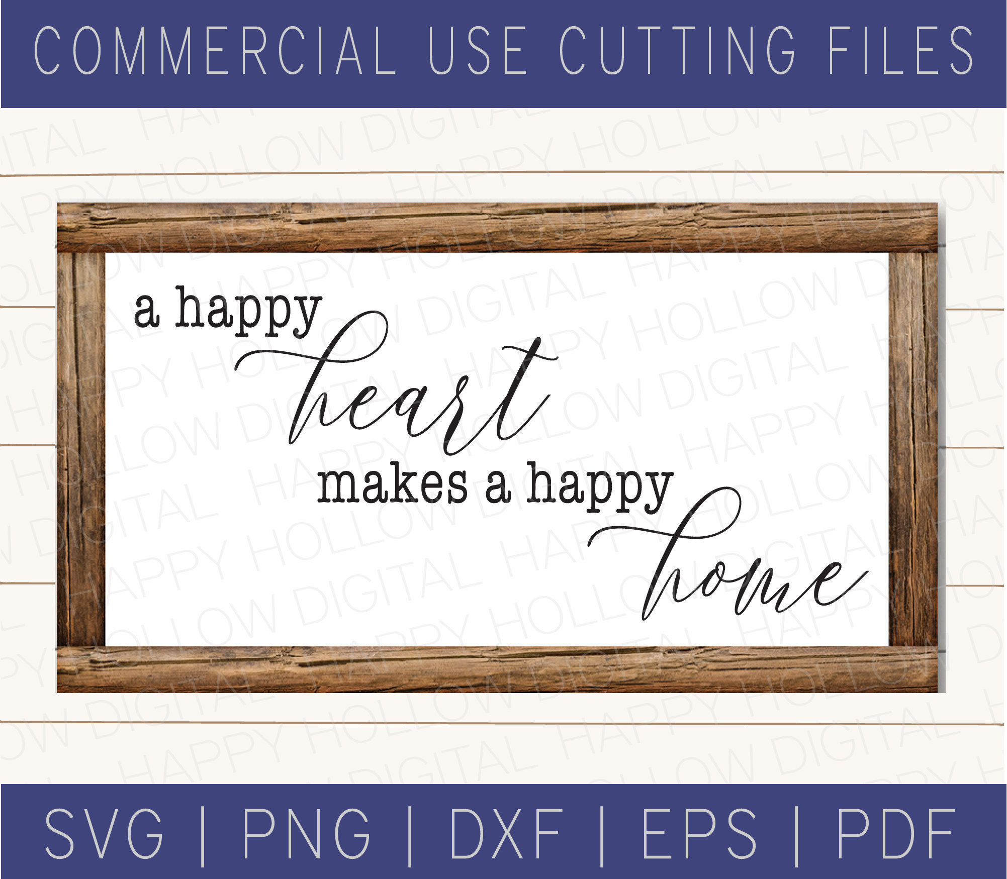 Happy Heart SVG Happy Home SVG Farm Style SVG Home Decor - Etsy