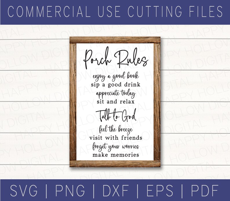Porch Sign SVG - Porch Decor - Outdoor Sign - Rules Sign - Porch SVG ...