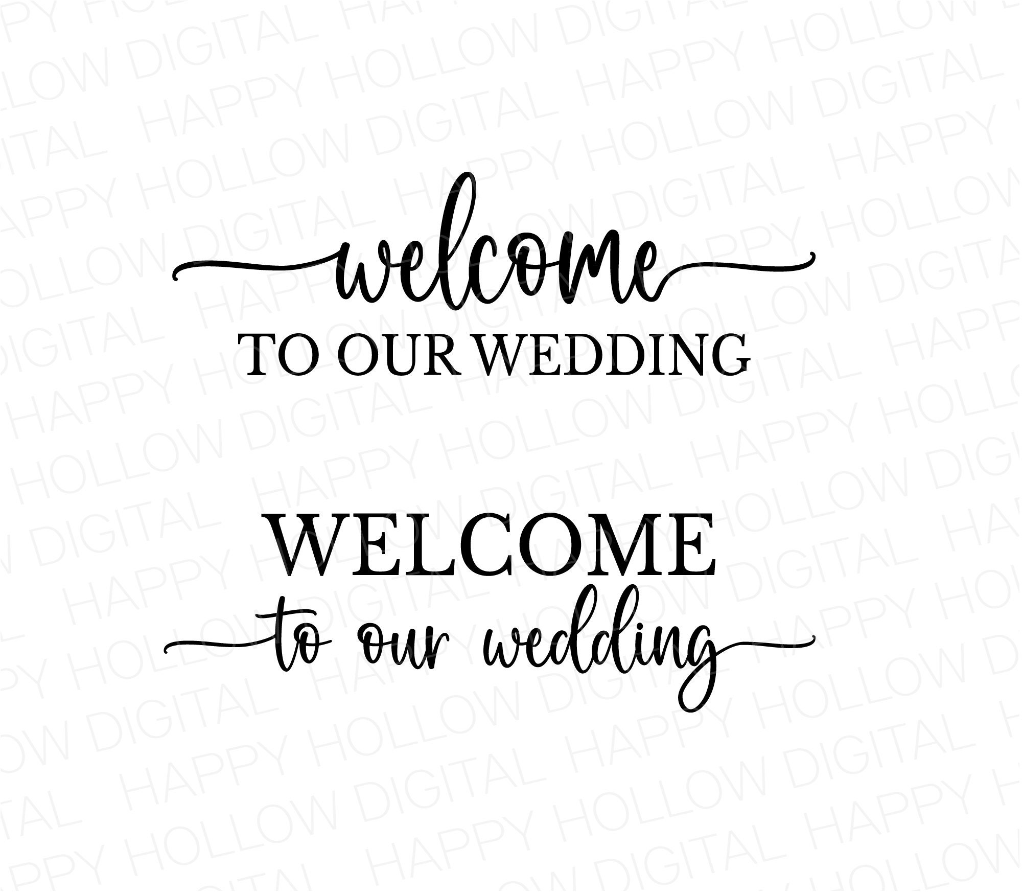 Wedding Welcome Sign Cut File: Reception Decor SVG (digital Download ...
