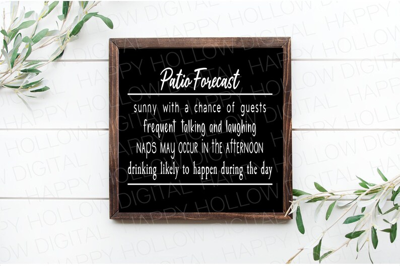 Patio Forecast Funny SVG Patio Sign SVG Outdoor Pillow - Etsy