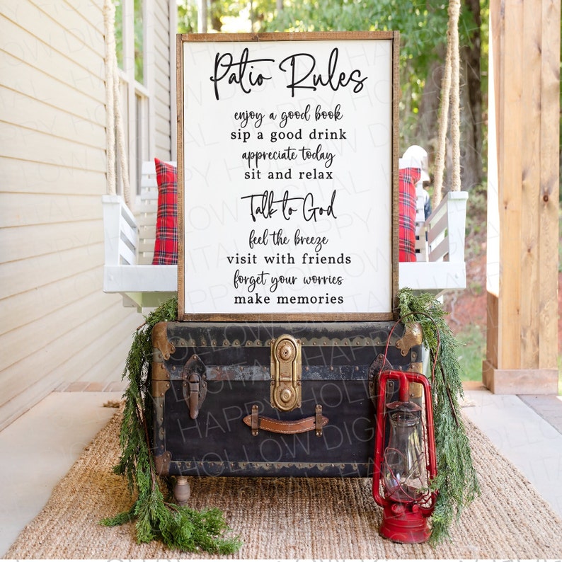 Patio Sign SVG - Patio Decor - Outdoor Sign - Patio Bar - Rules Sign ...