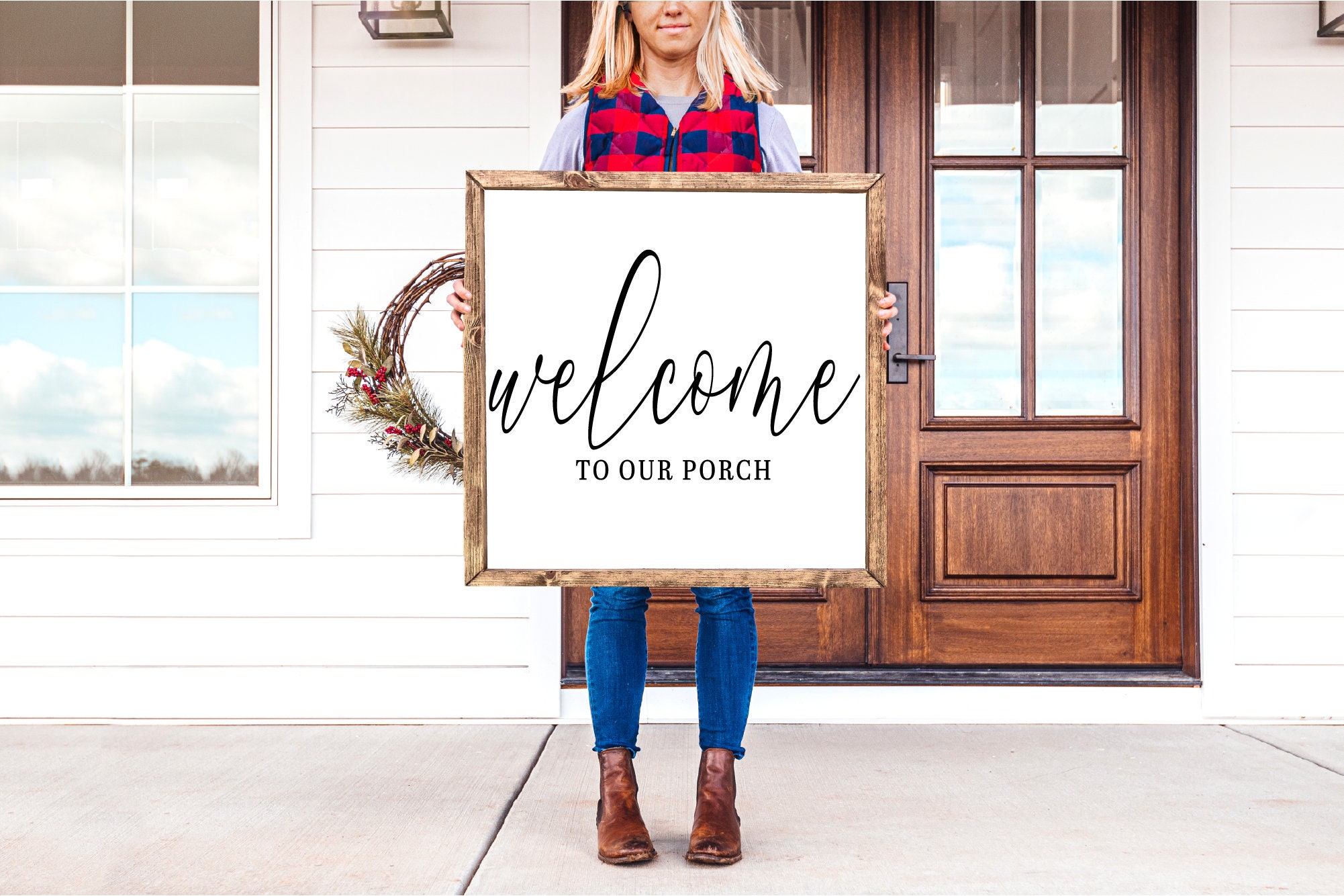 Welcome SVG Front Porch Decor Porch Sign SVG Outdoor Pillow Porch ...