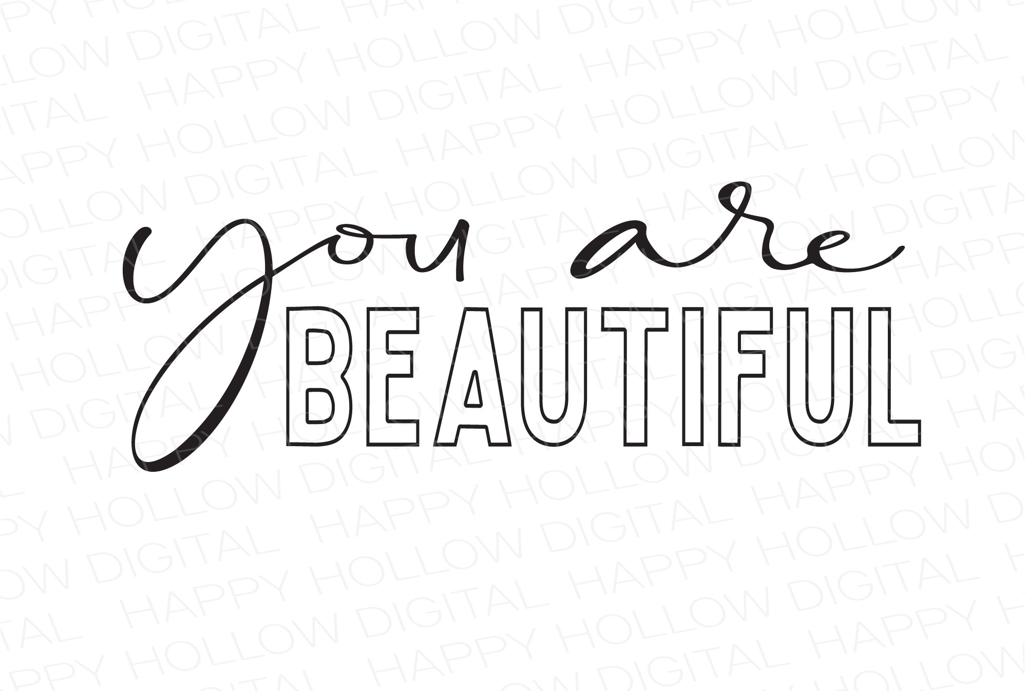 You Are Beautiful SVG - Inspirational Quote - Motivational Wall Art ...