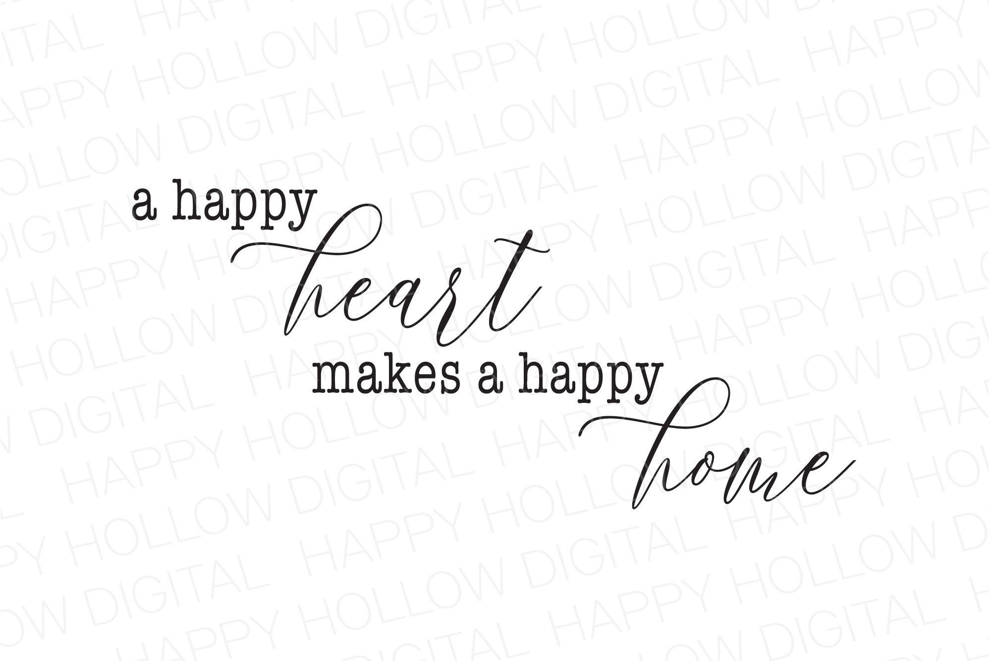 Happy Heart SVG Happy Home SVG Farm Style SVG Home Decor - Etsy