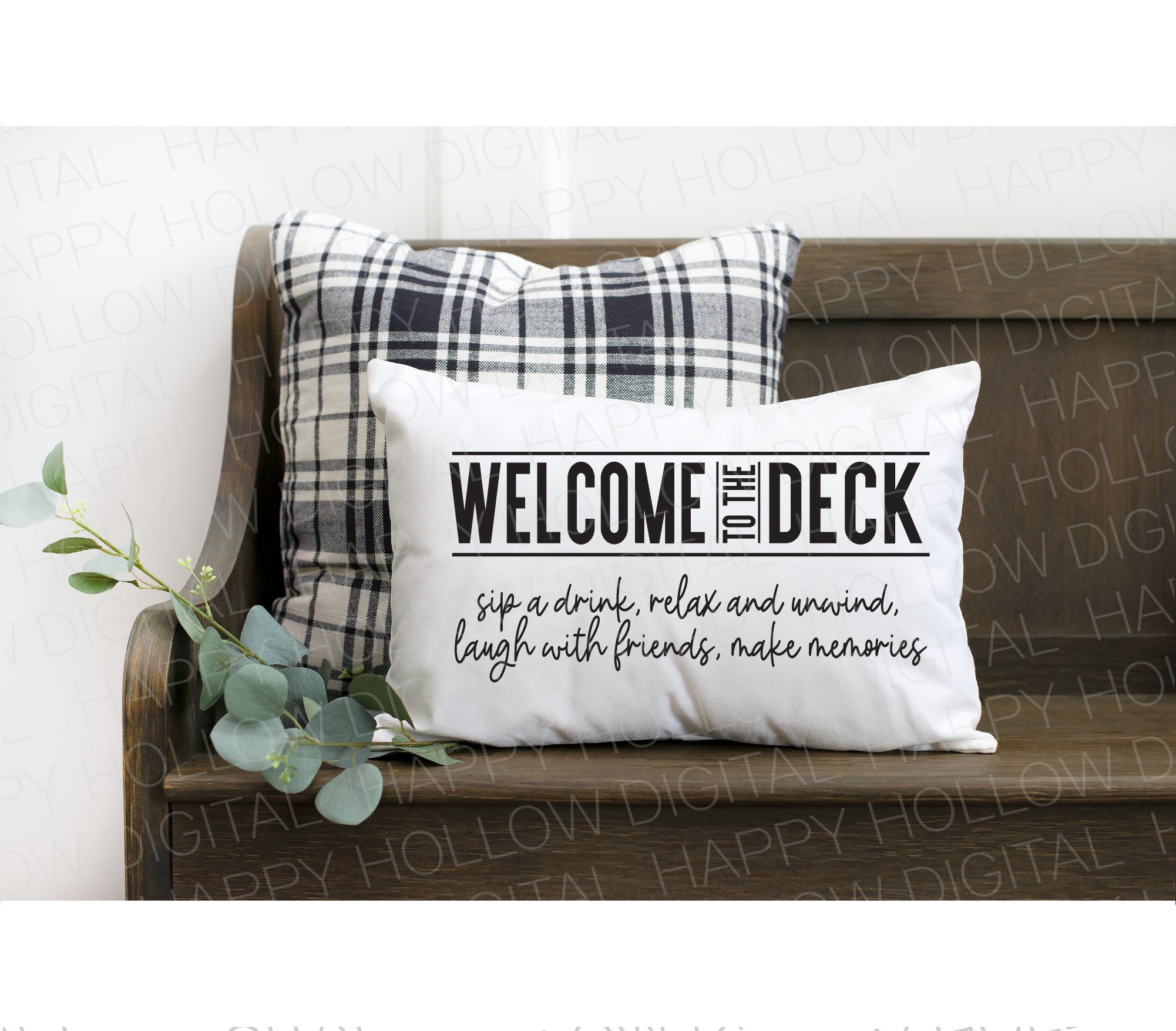 Welcome SVG Back Porch Decor Deck Sign SVG Outdoor Pillow Deck Welcome ...