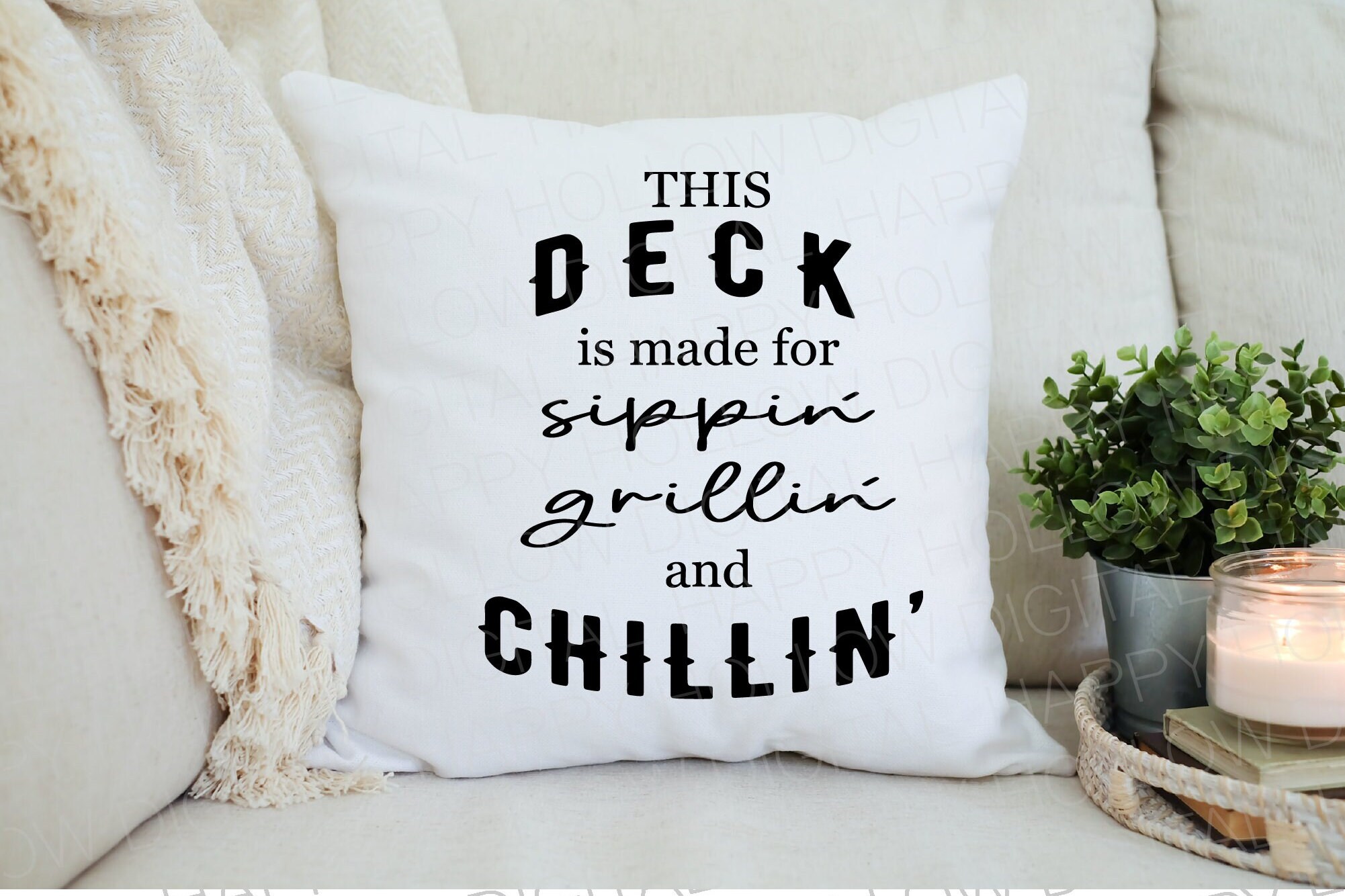 Deck Sign SVG - Deck Decor - Outdoor Decor - SVG File - Outdoor Pillow ...